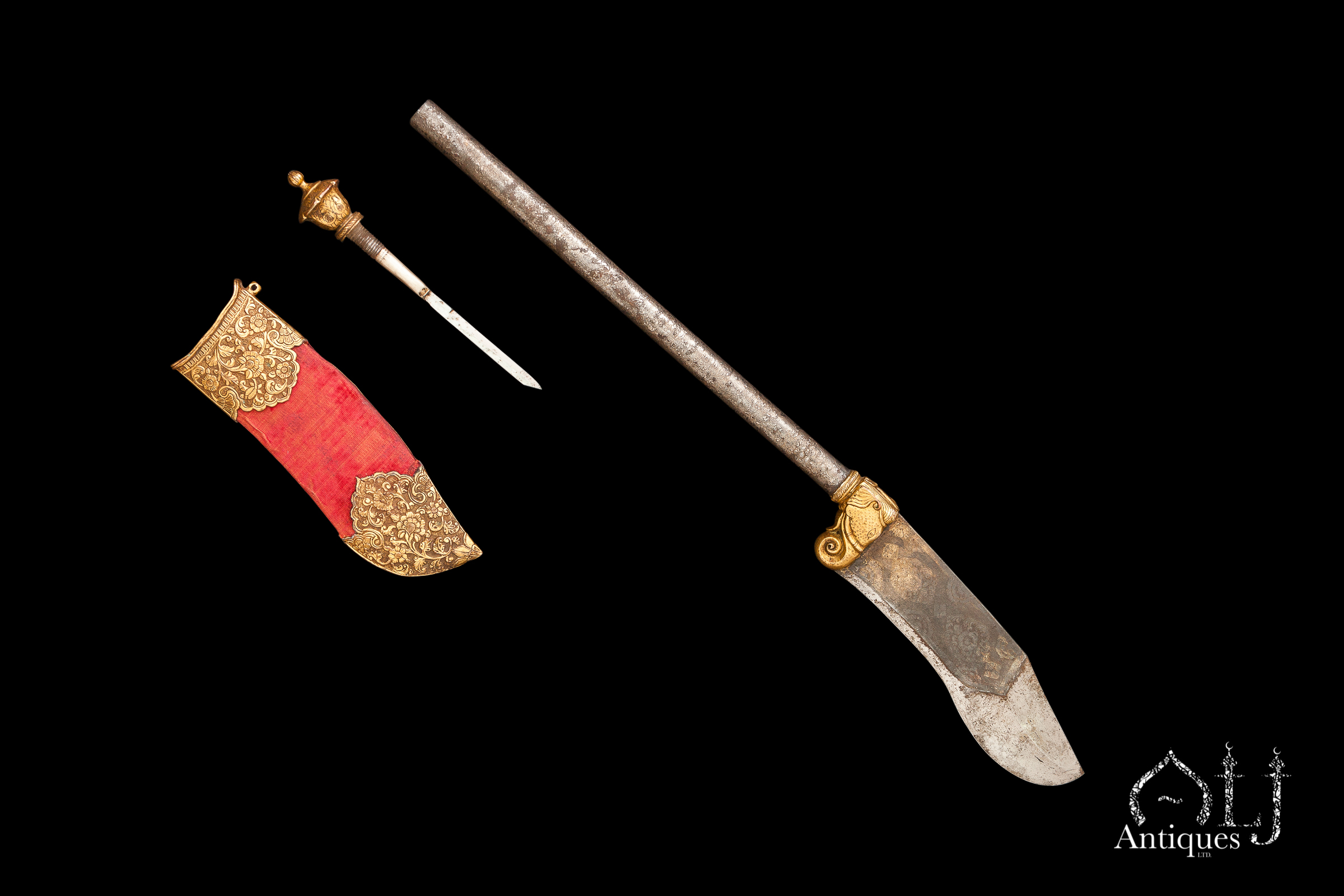 Indian Arms And Armour, A Beautiful and Important Parcel-Gilt Silver ...