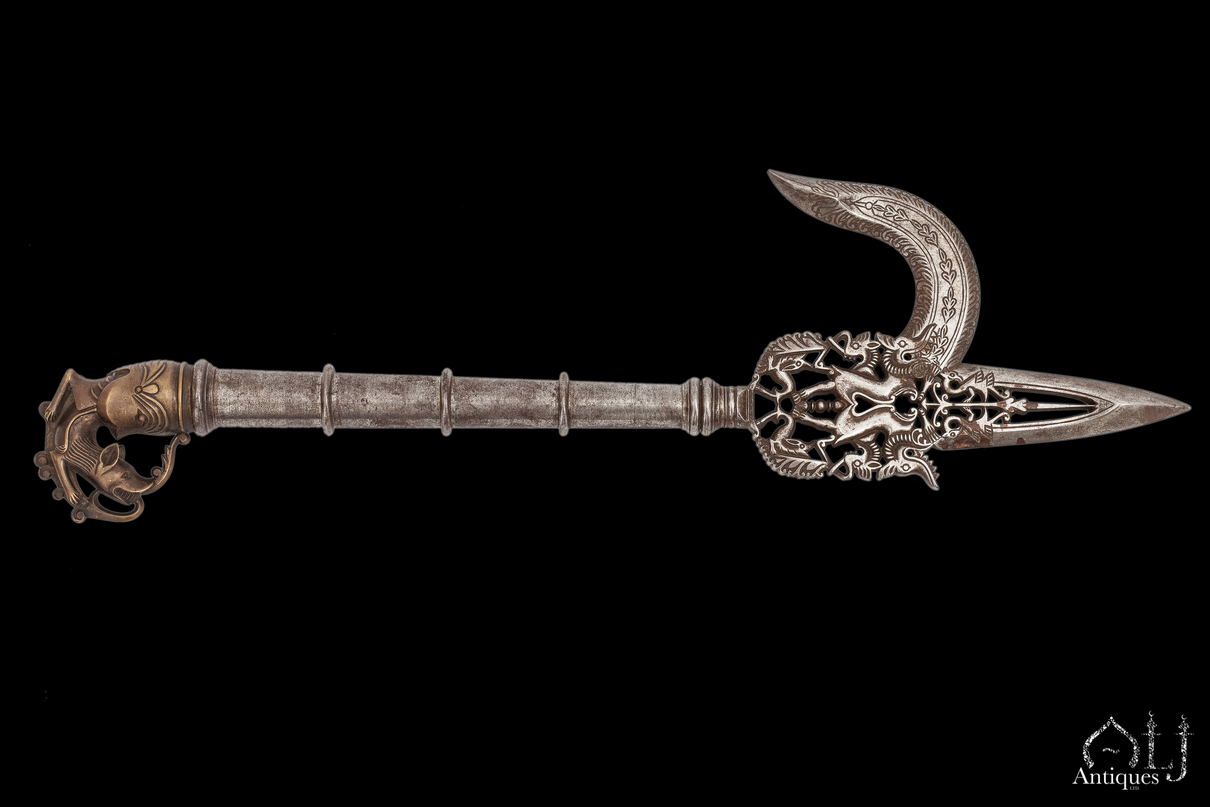 Indian Arms And Armour, A Fine Indian Steel and Brass Elephant Goad ...