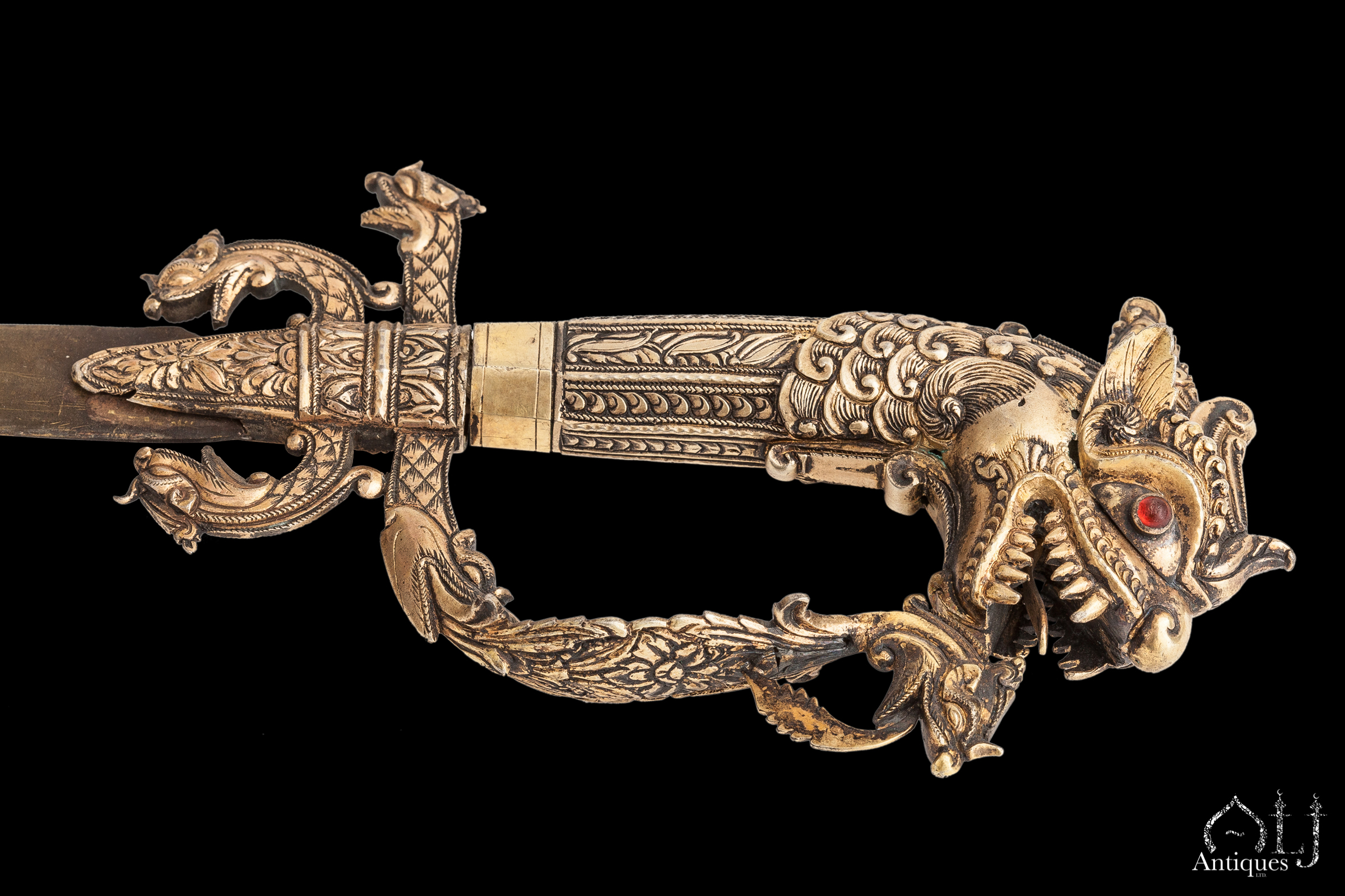 SrI Lankan Arms and Armour, A Fine Parcel-Gilt Silver Sinhalese Short ...