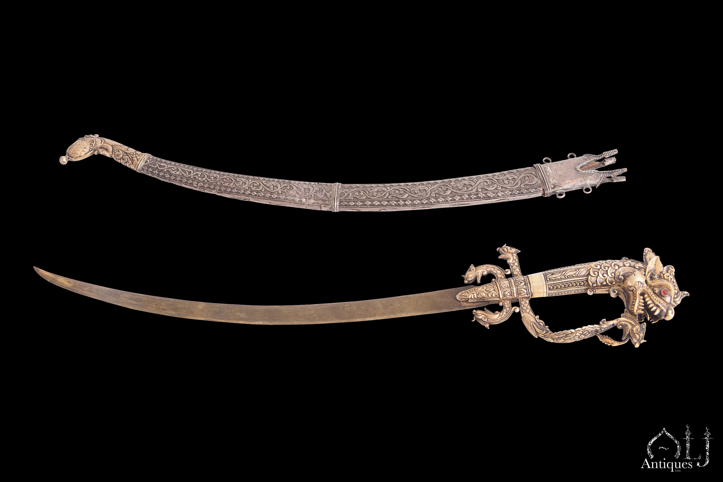 SrI Lankan Arms and Armour, A Fine Parcel-Gilt Silver Sinhalese Short ...