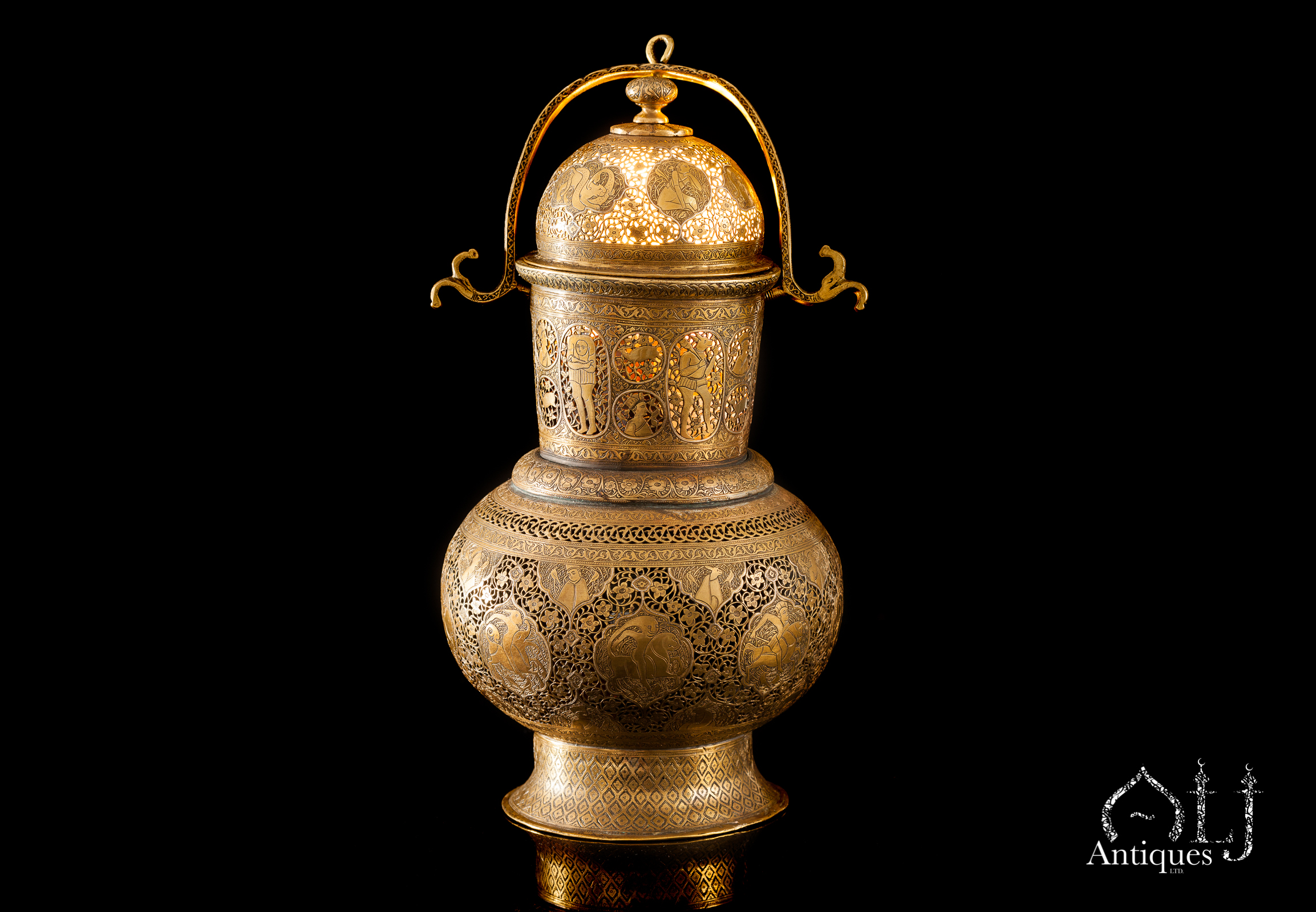 Persian Art, A Magnificent Early Qajar Dynasty Pierced and Engraved ...