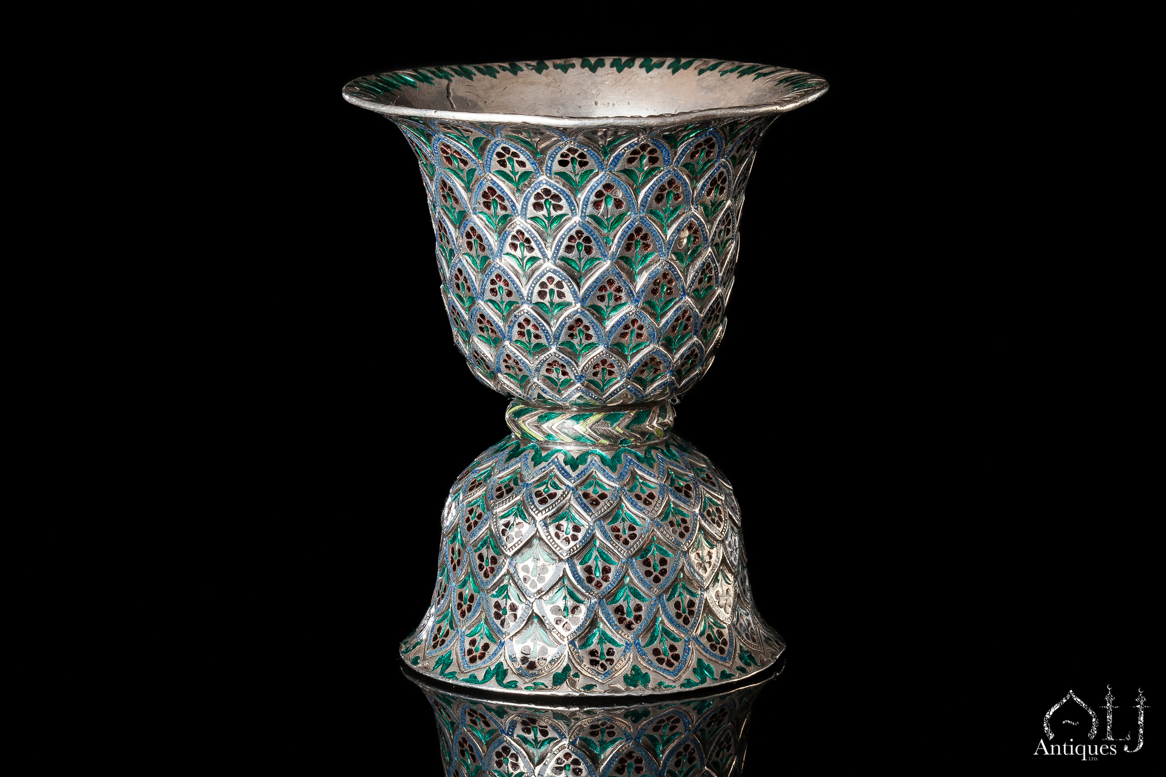 Indian Silver, An Exceptionally Rare Enamelled Silver Spittoon ...