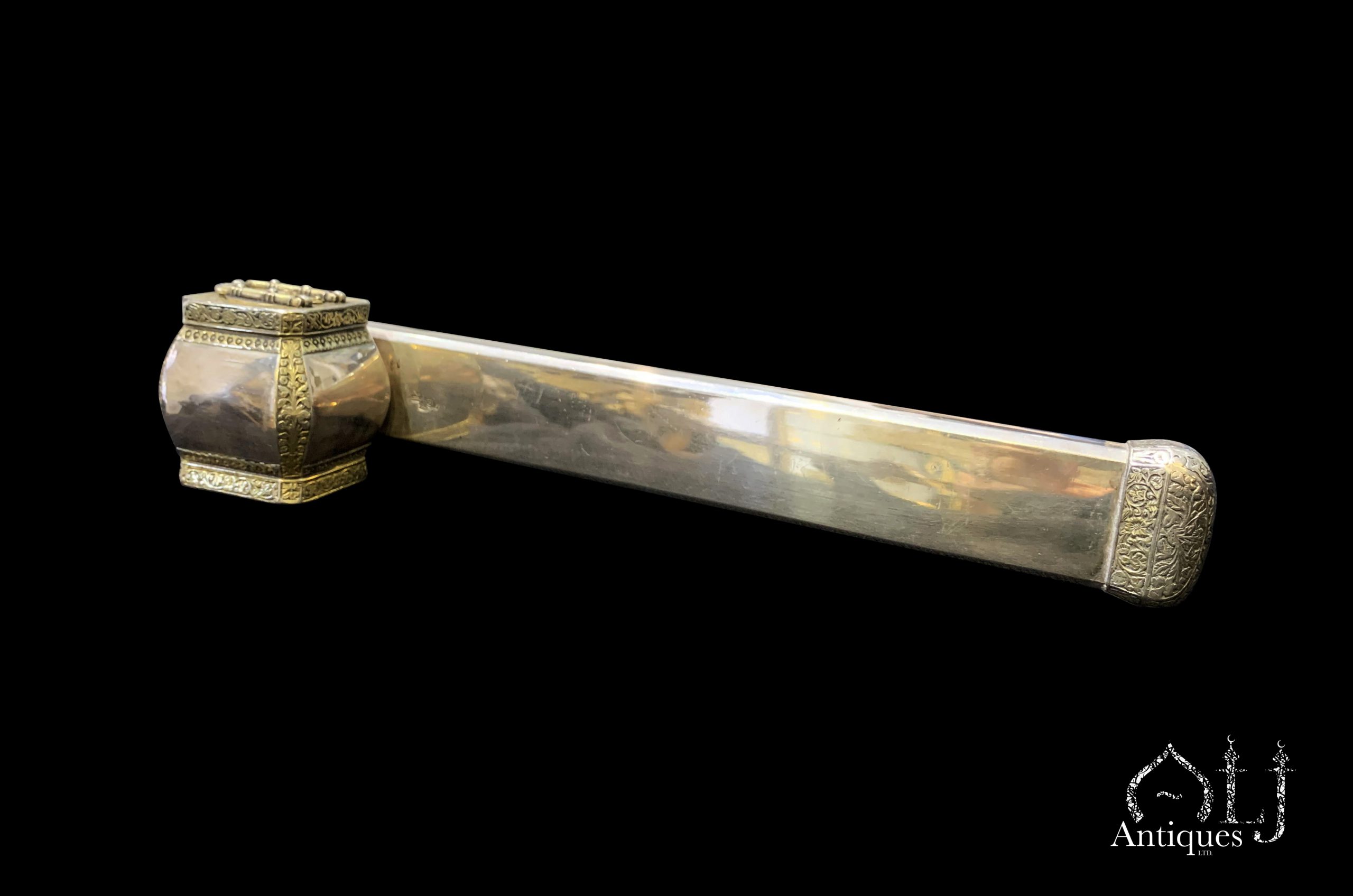 An important & Early Large Ottoman Parcel-Gilt Silver Scribe’s Pen-Box ...