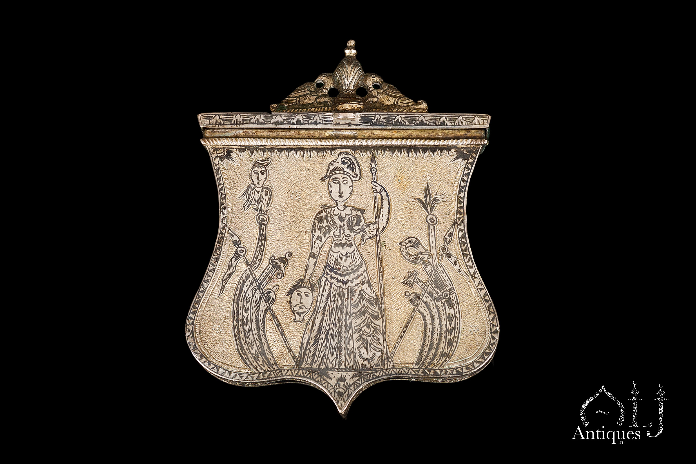 Greek Armour, A Fine Nielloed And Parcel-Gilt Silver Gunpowder ...