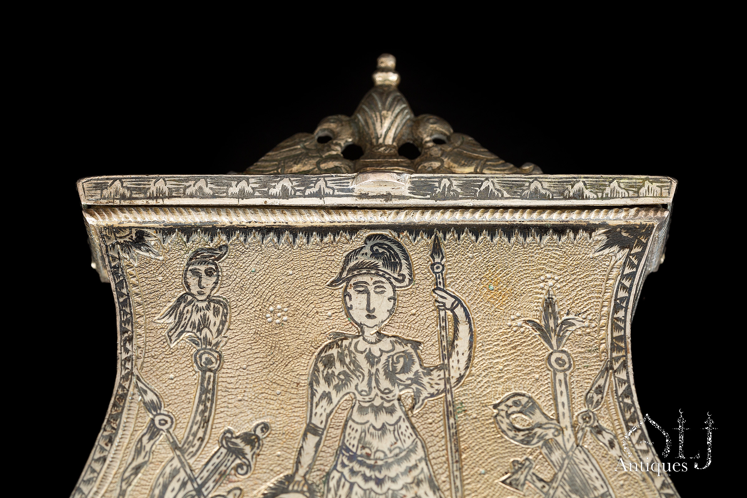 Greek Armour, A Fine Nielloed And Parcel-Gilt Silver Gunpowder ...