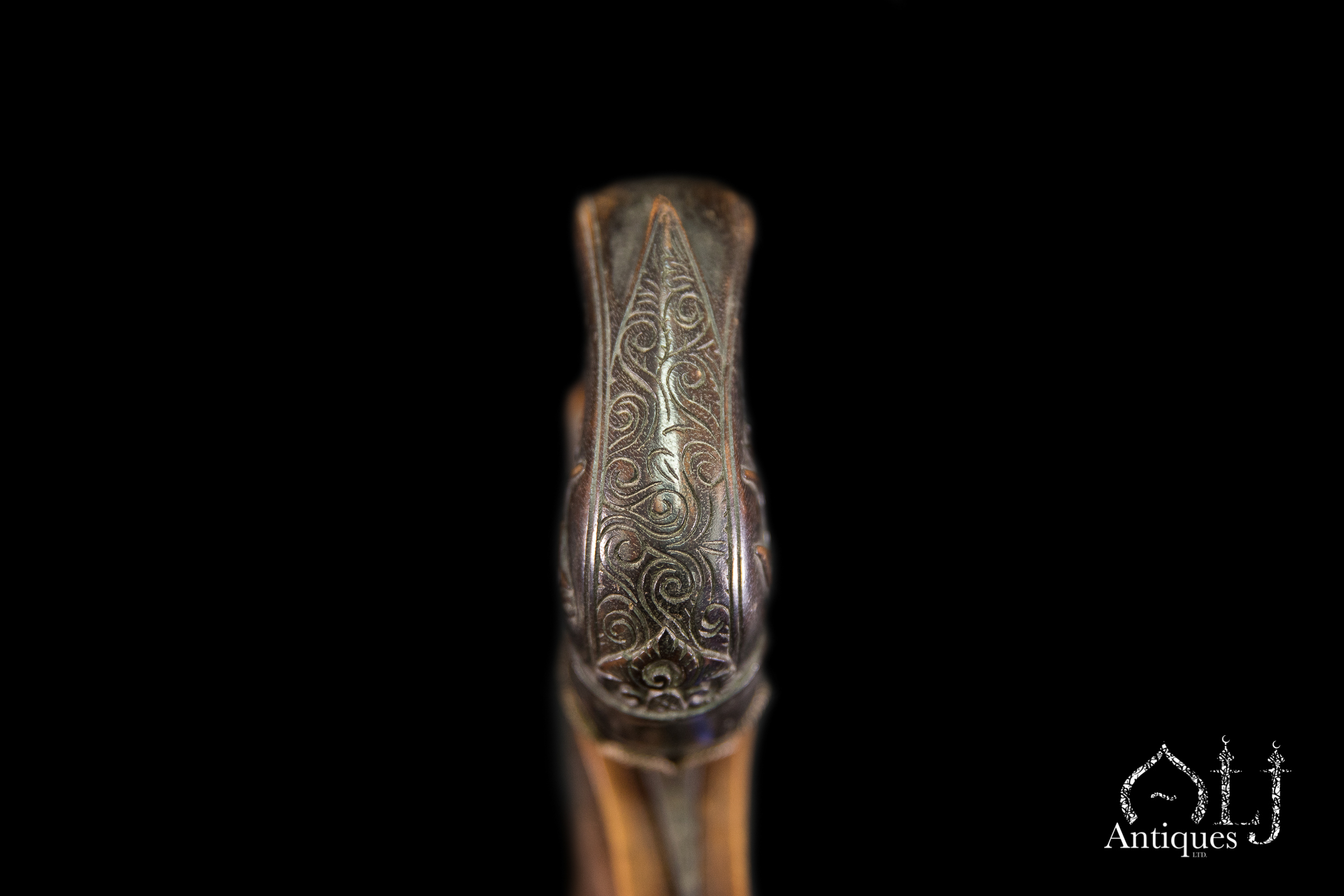 Malay Islamic Kris Dagger, A Fine Stylized Steel Blade With Carved Horn ...