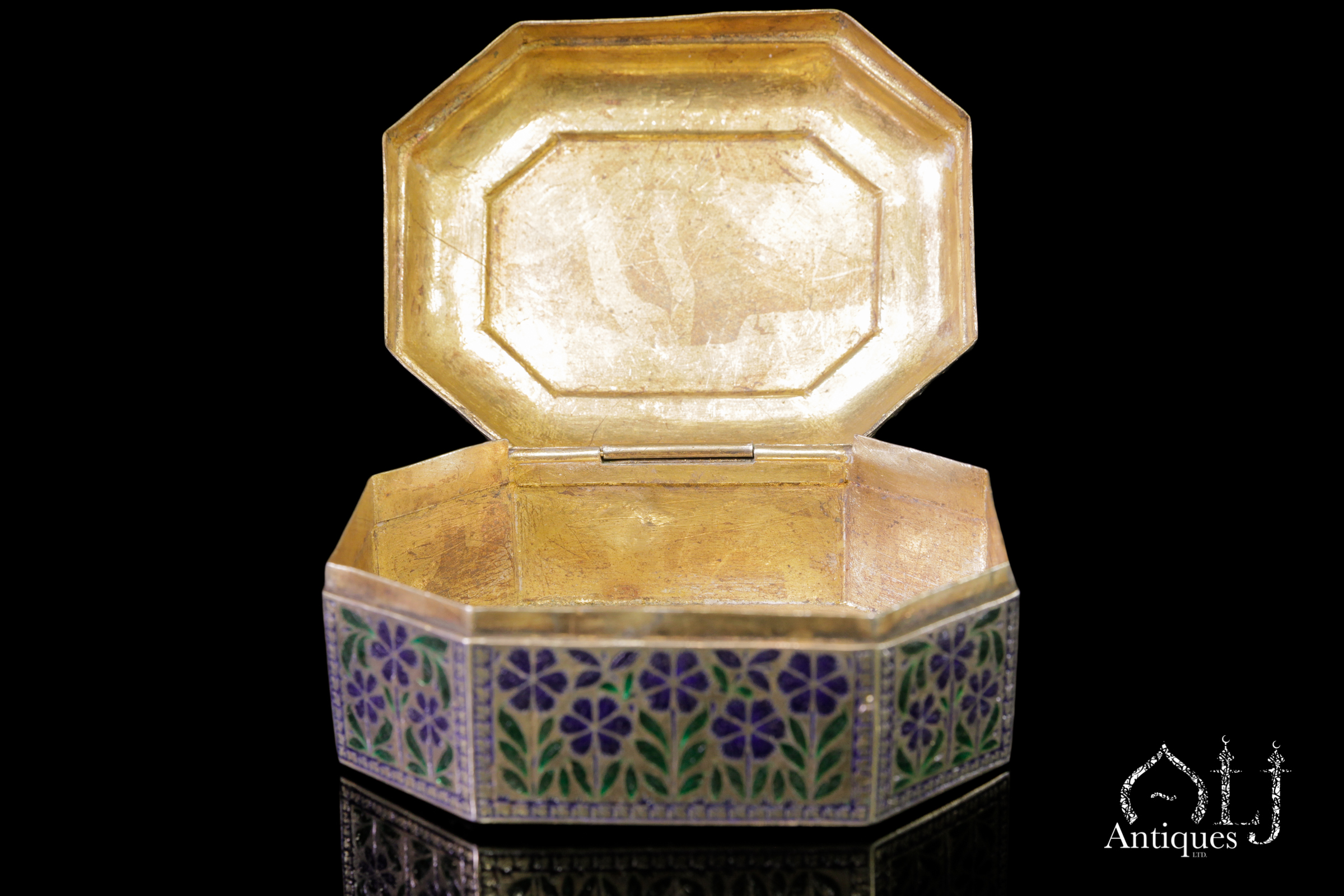 Lucknow Enamelled Silver, An Exceptionally Rare Champleve Enamelled And ...