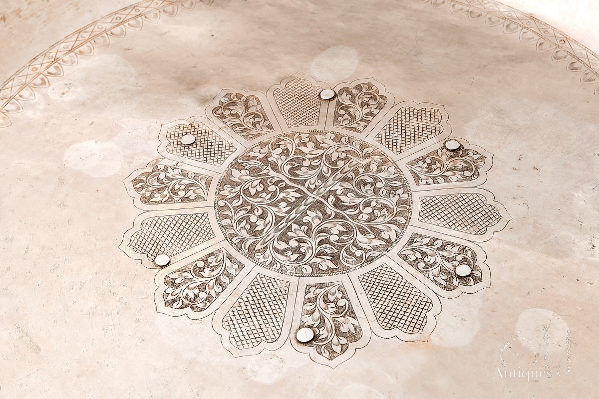 Malay Silver, A Rare And Complete Silver Alloy Stemmed Platter With A ...