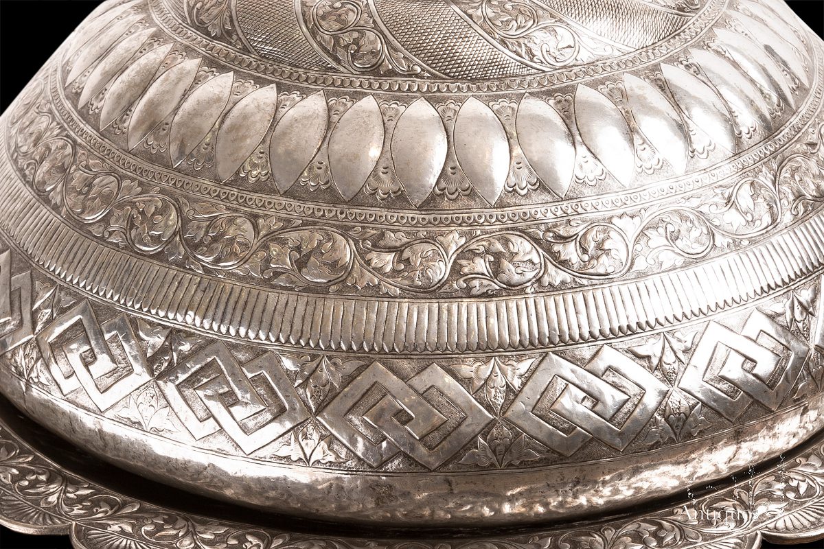 Malay Silver, A Rare And Complete Silver Alloy Stemmed Platter With A ...