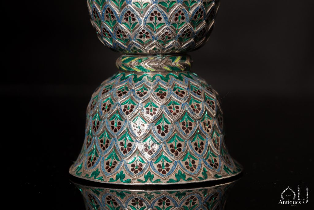 Indian Silver, An Exceptionally Rare Enamelled Silver Spittoon ...