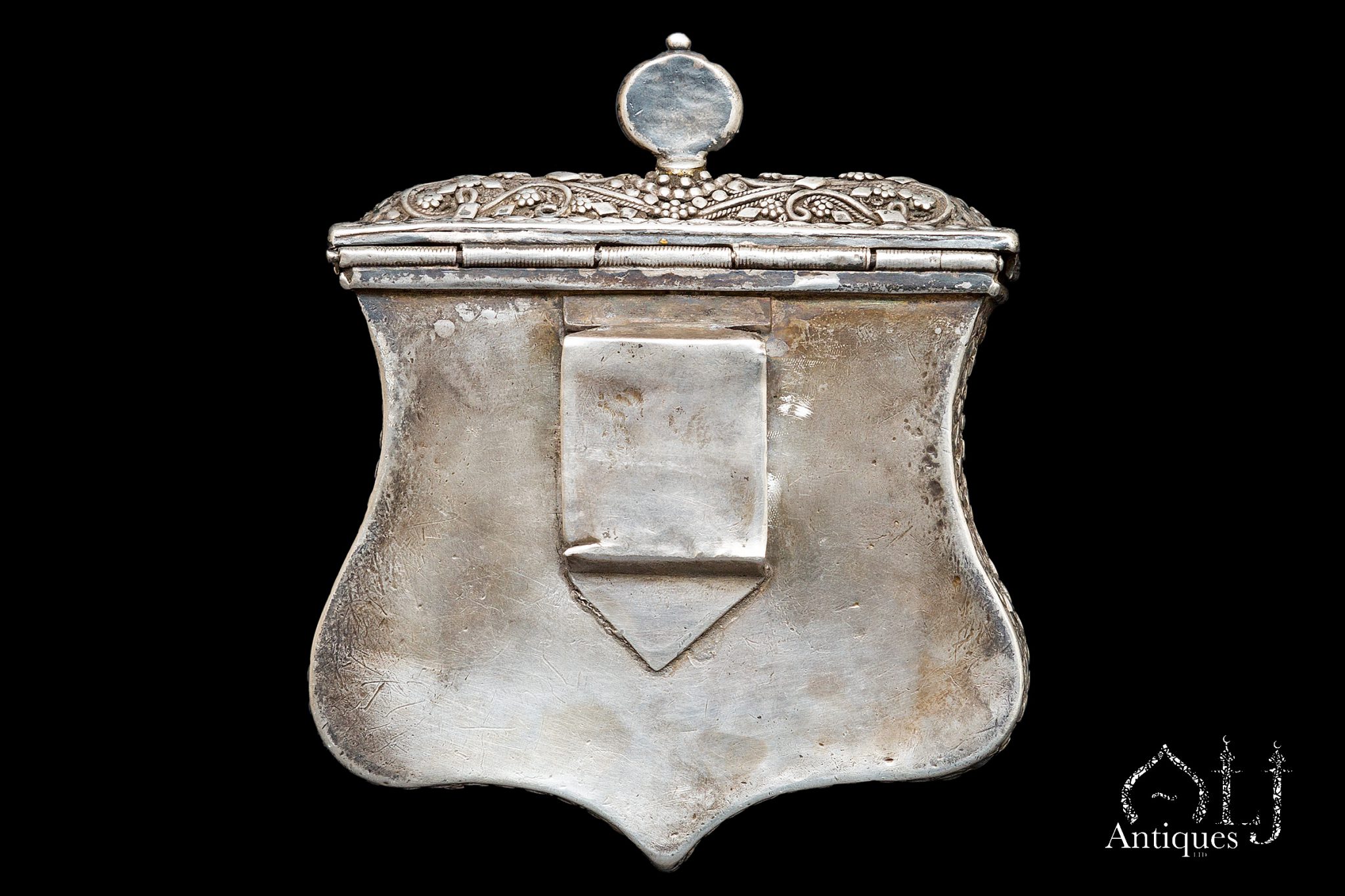 An Ottoman Silver Gun Powder Flask Holder, Commissioned For A Prominent ...