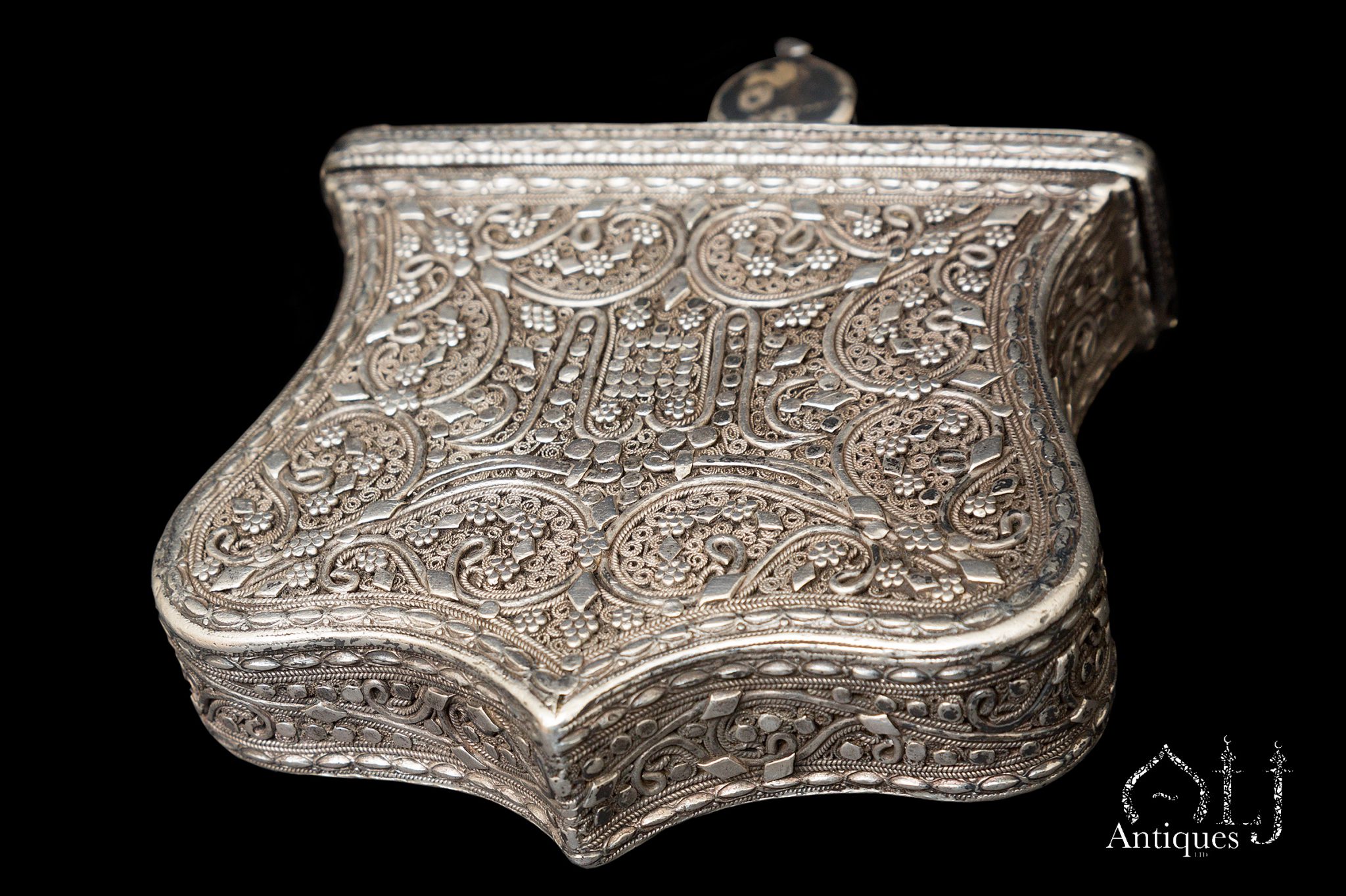 An Ottoman Silver Gun Powder Flask Holder, Commissioned For A Prominent ...