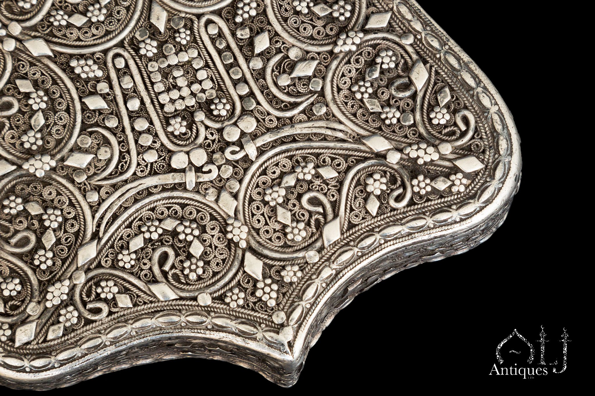 An Ottoman Silver Gun Powder Flask Holder, Commissioned For A Prominent ...