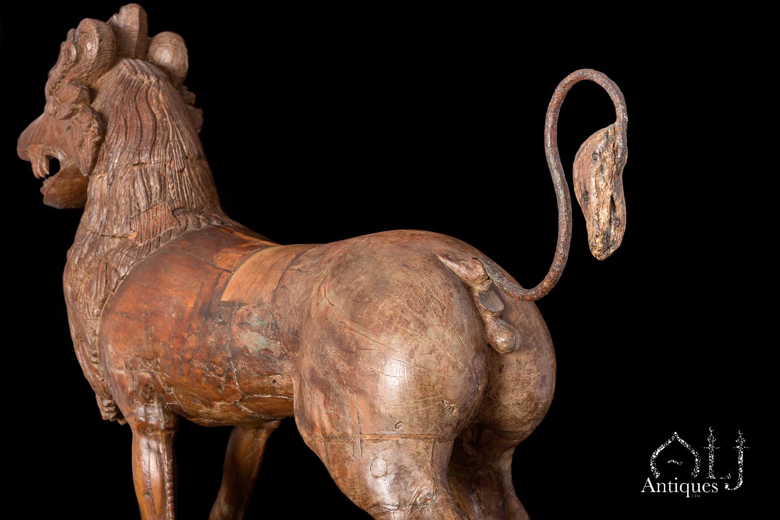 A Large Finely Carved Wooden Processional Sculpture Depicting a ...