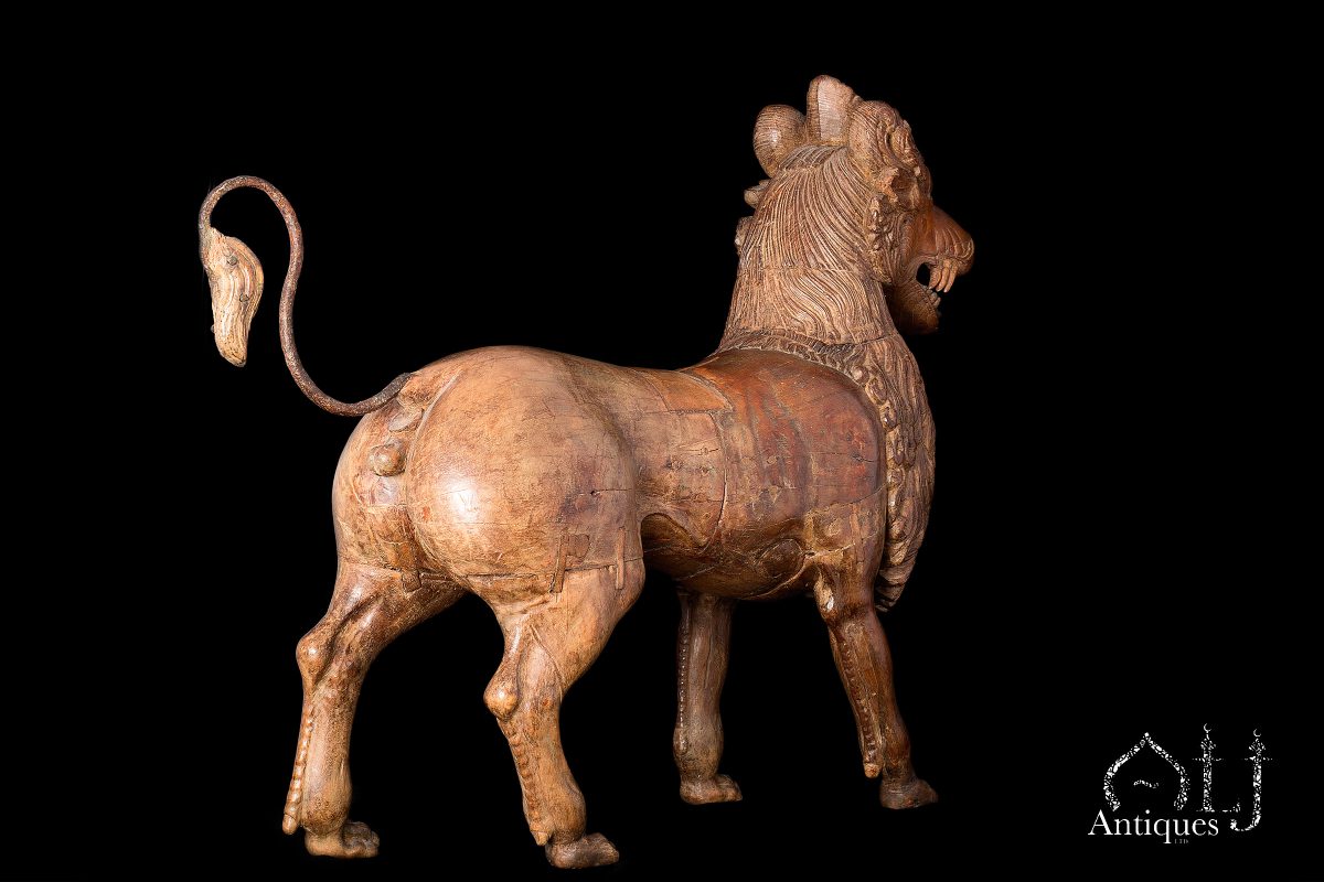 A Large Finely Carved Wooden Processional Sculpture Depicting a ...