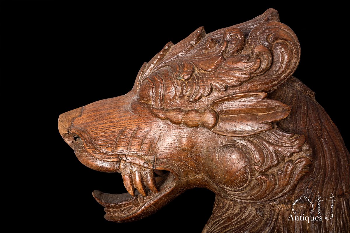 A Large Finely Carved Wooden Processional Sculpture Depicting a ...